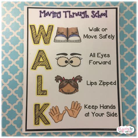 Classroom Procedures For Walking Through School Fluttering Through First Grade