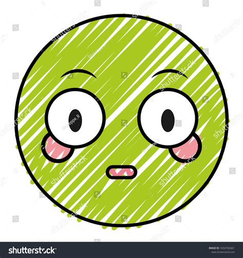Doodle Surprised Face Gesture Emoji Expression Stock Vector Royalty