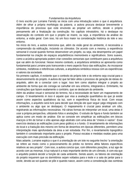 Fundamentos Da Arquitetura Pdf Desenho Construção