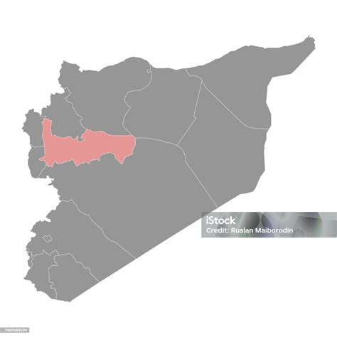 Hama Governorate Map Administrative Division Of Syria Vector Illustration Stock Illustration