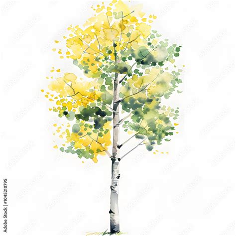 Trees Front View Png Watercolor Style Vector Tree Quaking Aspen Tree