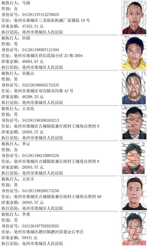 【我为群众办实事】谯城法院发布新一批失信被执行人名单