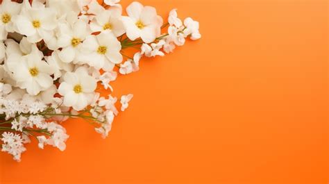 Premium Ai Image Beautiful Spring Background With White And Orange