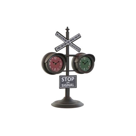 Horloge De Table DKD Home Decor Noir Verre Fer 36 X 22 X 52 Cm