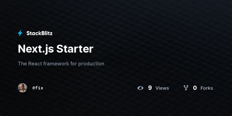 Next Js Starter Stackblitz