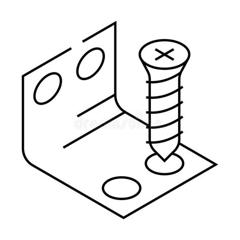Insert Bolt Assembly Furniture Line Icon Vector Illustration Stock