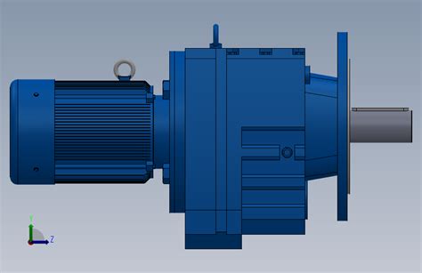 Rf97法兰轴伸式安装斜齿轮减速机rf97 Y055 8p 80 M1 0° Φ350solidworks 2018模型图纸下载 懒石网