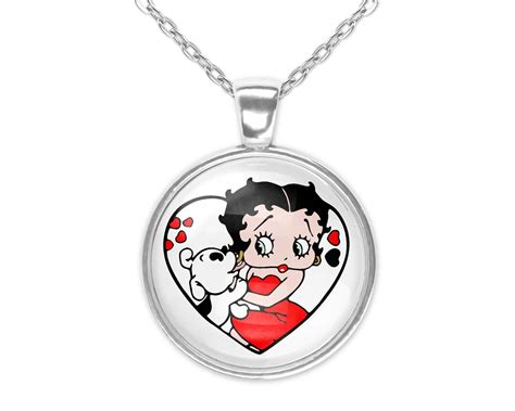 Betty Boop Silver Jewelry Glass Pendant Necklace Large Option Etsy