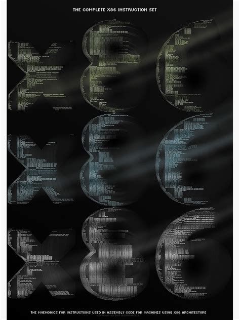 x86 instruction set poster for sale by lessonhacker redbubble