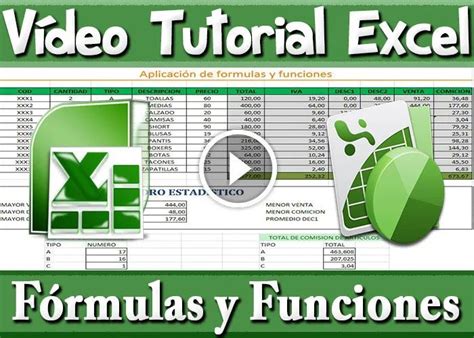 VÍDEO TUTORIAL EXCEL TRABAJO CON FÓRMULAS Y FUNCIONES