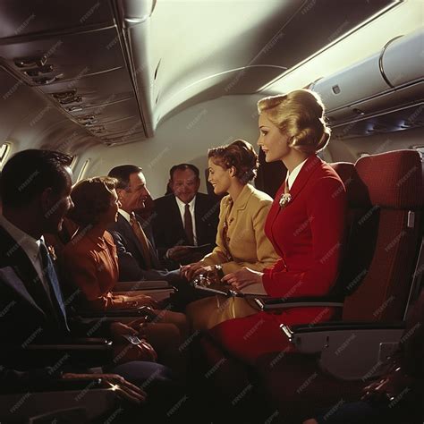 A Scene Of A Flight Attendant Assisting Passengers With Safety