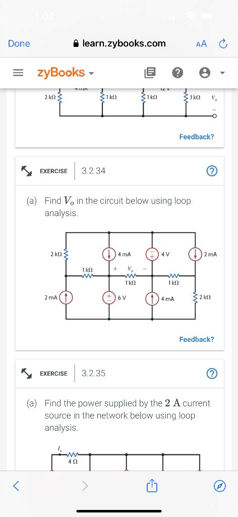 Solved A Find Vo In The Circuit Below Using Loop Analysis