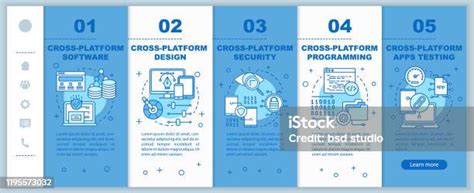 Cross Platform Pengembangan Onboarding Halaman Web Seluler Vektor