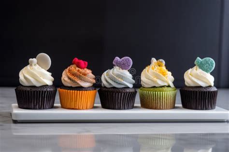 Row Of Cupcakes Each Topped With Unique And Unexpected Flavor