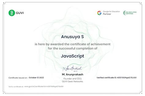 Javascript Webdevelopment Anusuya S