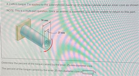 A 2 KN M Torque T Is Applied To The Solid Cylinder Chegg