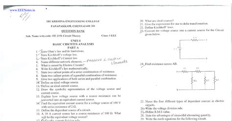 Circuit Theory Question Bank All Units Vidyarthiplus V Blog A Blog For Babes