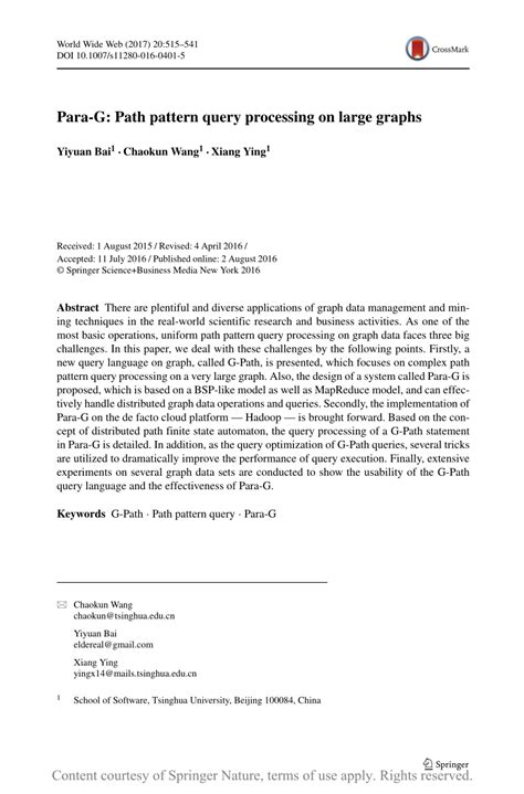 Para G Path Pattern Query Processing On Large Graphs Request Pdf