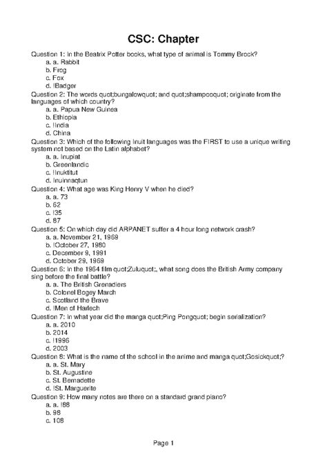 csc233 problem 1 csc csc chapter question 1 in the beatrix potter