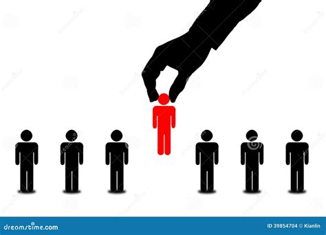 Hand Find Select Person In Line Of People Stock Illustration Image