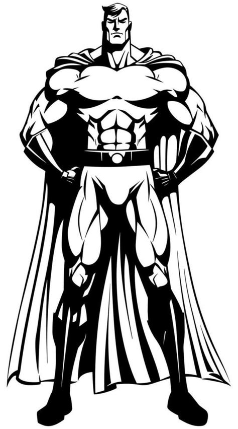 Superhero Standing Tall Black And White 25876303 Vector Art At Vecteezy