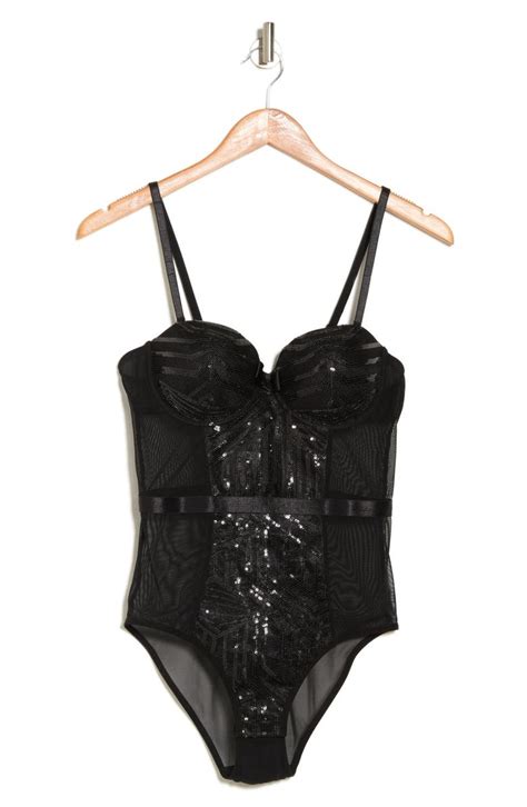 Secret Lace Sequin Panel Bodysuit Nordstromrack