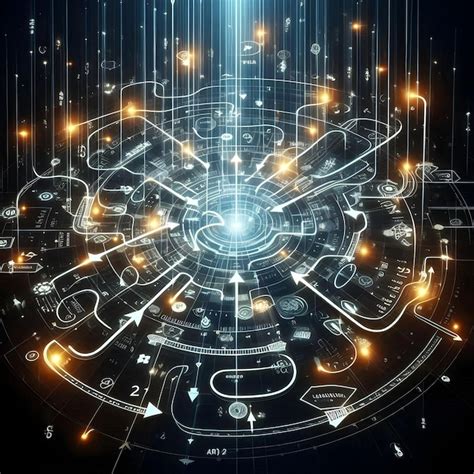 Glowing Abstract Flowchart With Arrows Indicating Financial Processes Concept As A Glowing