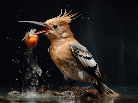 Premium Ai Image Eurasian Hoopoe Bird With Its Catch