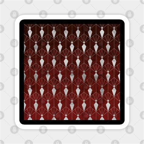 Red Ruby Art Deco Silver Diamonds Ruby Magnet TeePublic