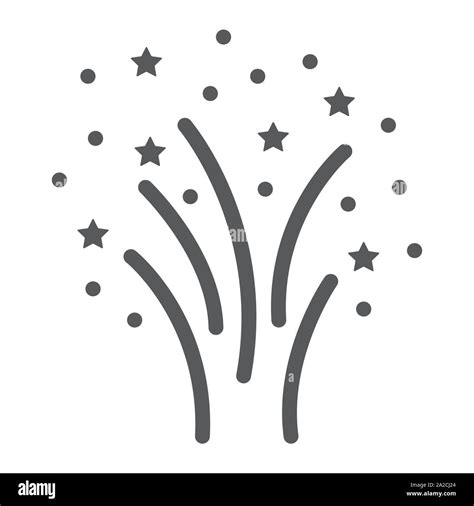 Christmas Firework Line Icon Party And New Year Firecracker Sign Vector Graphics A Linear