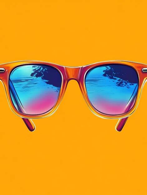 Sunglasses With Ocean Reflection Premium Ai Generated Image