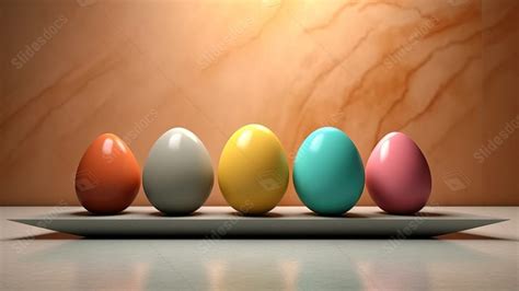 Compositional Easter Egg Stand In 3d Powerpoint Background For Free