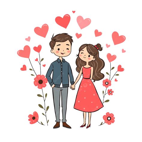 발렌타인 데이 예술을 즐기는 친절한 부부 발렌타인 데이 벡터 로맨틱 커플 그림 사랑을 주제로 한 작품 Png 일러스트 및 이미지 에 대한 무료 다운로드 Pngtree