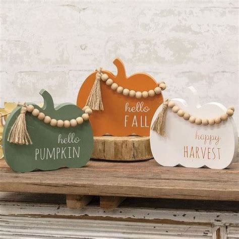 Happy Harvest White Chunky Pumpkin Sitter Fall Bead Fall Decor Diy