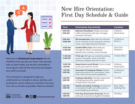 Hr Policy Guide New Hire Orientation Schedule Venngage
