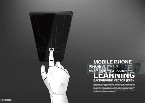 휴대 전화의 화면에 로봇 손 터치 3차원 형태에 대한 스톡 벡터 아트 및 기타 이미지 3차원 형태 개념 개념과 주제 Istock