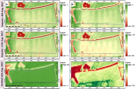 23 The Ndvi Maps A Original Imagery B Aggregated Uav Image And Download Scientific Diagram