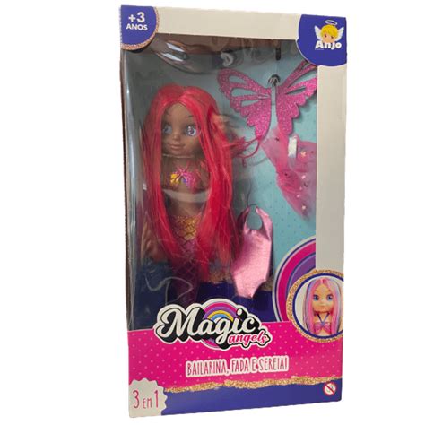 Boneca Magic Angels 3 Em 1 Negra Anjo Mp Brinquedos