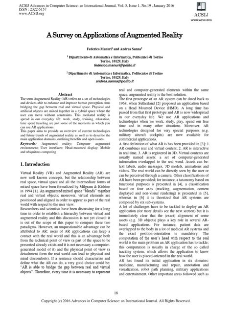 A Survey On Applications Of Augmented Re Pdf Augmented Reality