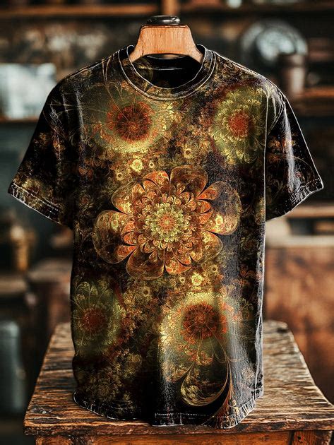 Unisex Retro Abstract Art Print Casual Loose Short Sleeve T Shirt
