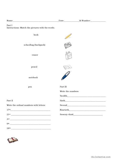 Ordinal Numbers And Classroo English Esl Worksheets Pdf And Doc