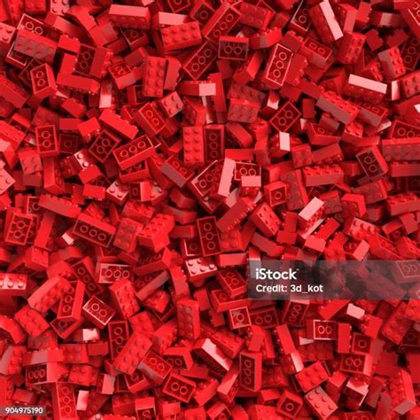 빨간색 장난감 블록 배경입니다 3 차원 렌더링 블럭에 대한 스톡 사진 및 기타 이미지 블럭 빨강 블록 Istock