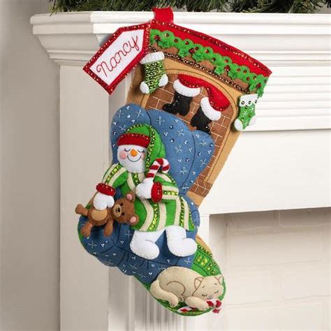 Bucilla 18 Felt Christmas Stocking Kit Holiday Dreaming Buddly Crafts