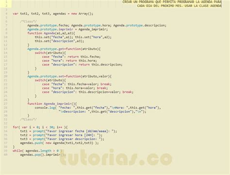 POO Javascript Aplicacion Clase Agenda Tutorias Co