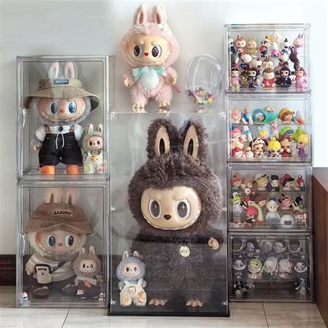 🔥full Acrylic Big Display Box Bag Popmart Figurine Labubu Zimomo