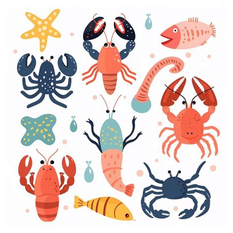 A Collection Of Lobsters And Lobsters Including Lobsters Premium Ai
