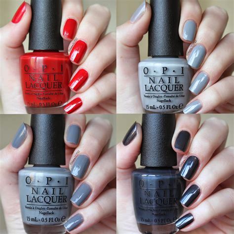 Elaine Nails OPI 50 Shades Of Grey Collection Swatches Comparison