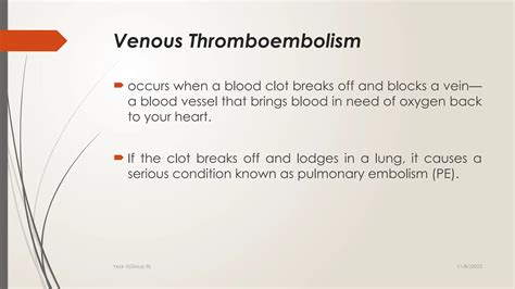 Thromboembolic Disorders Deep Vein Thrombosispptx