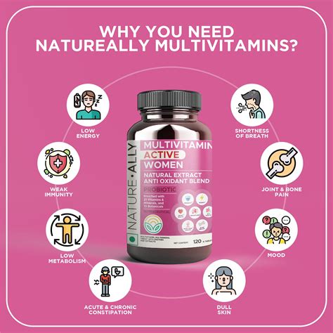 Nature Ally Active Multivitamin Tablets For Women 120 Tabs Organic