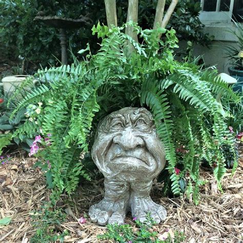 Mugglys Grumpy Gramps Face Statue Garden Statues Statue Planters